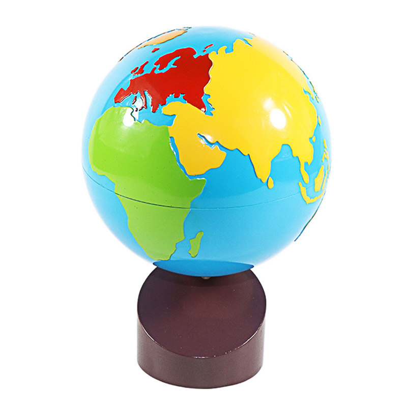 Montessori Wooden Globe - Educational Geography Toy for Kids