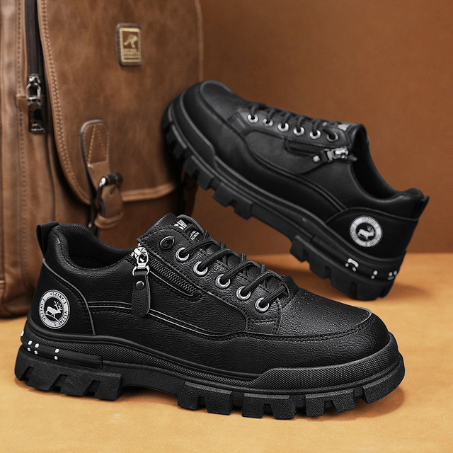 Men's shoes for spring waterproof and non-slip teenagers sport thick ...