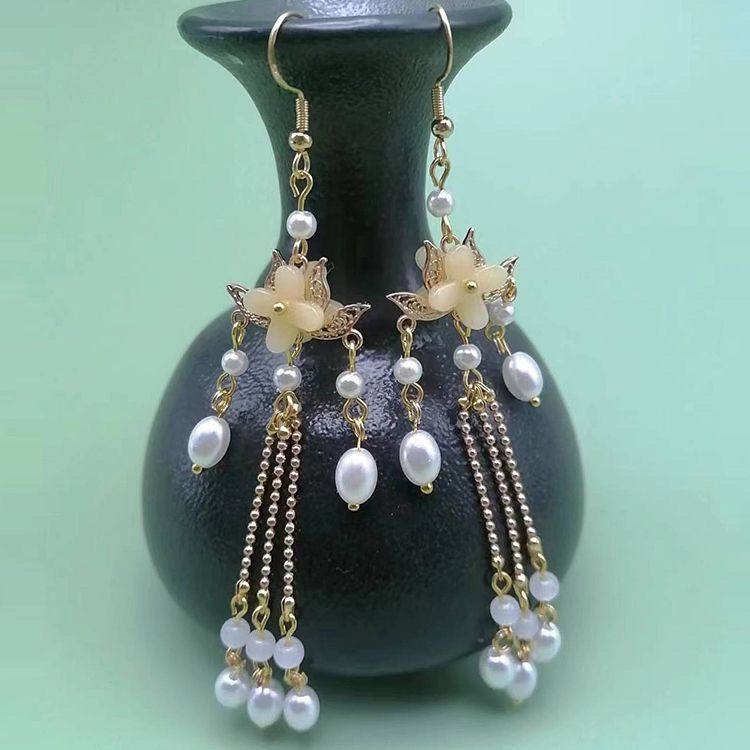 Original 925 Bank Wind earrings female Super Fairy Osmanthus Classical ...