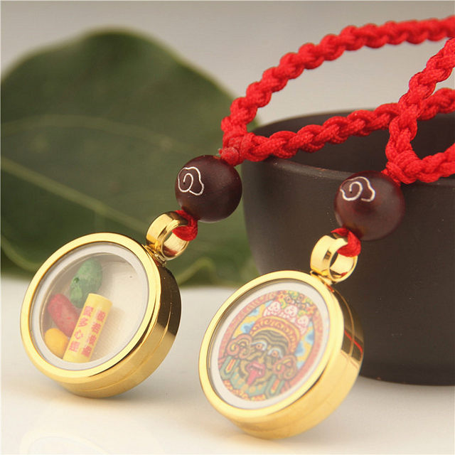 Tibetan transparent Gawu box hand-painted Zakiram necklace wisdom eye ...