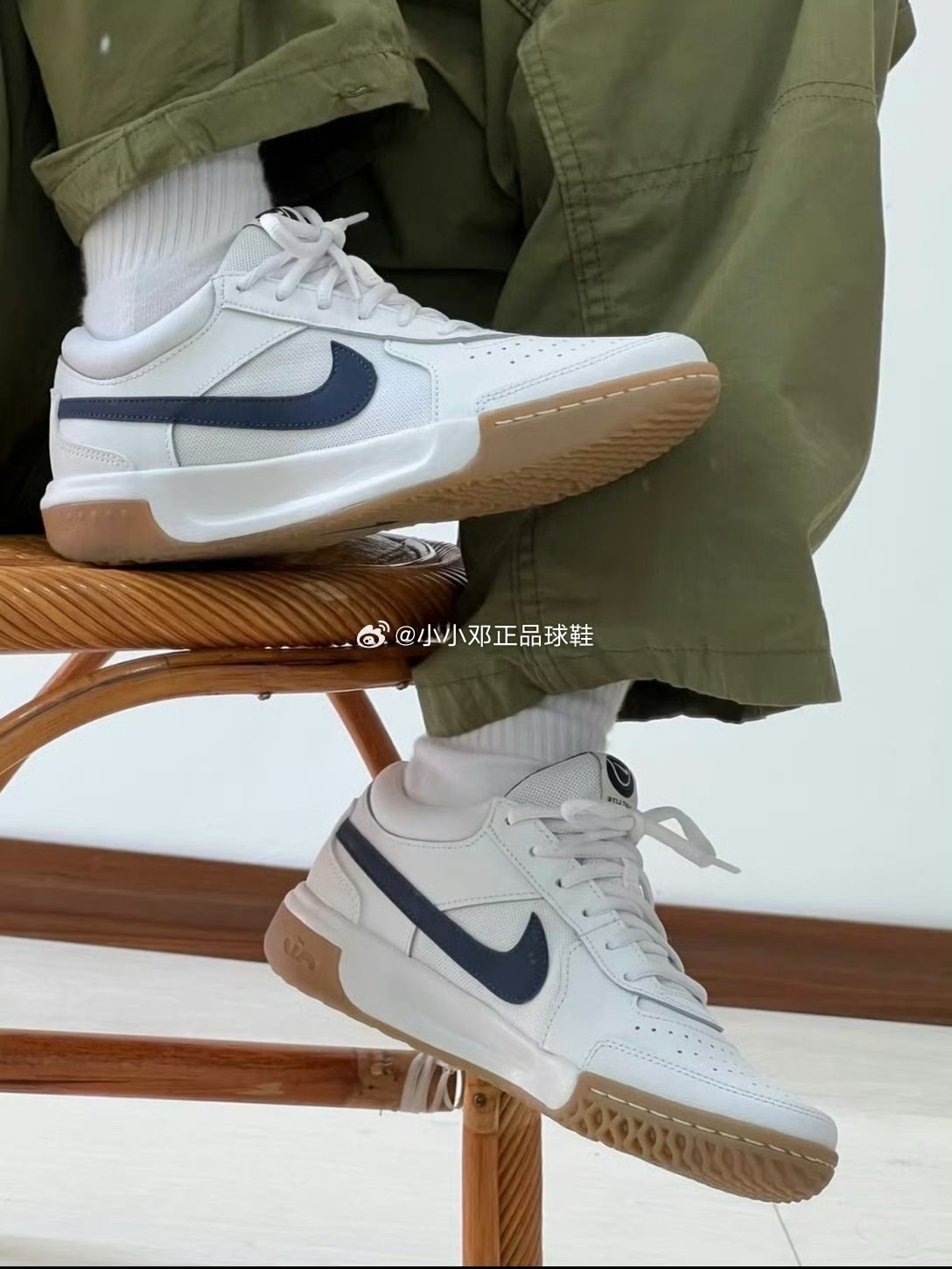 Nike Zoom Court Lite 3 white and blue non-slip wear-resistant low-top ...