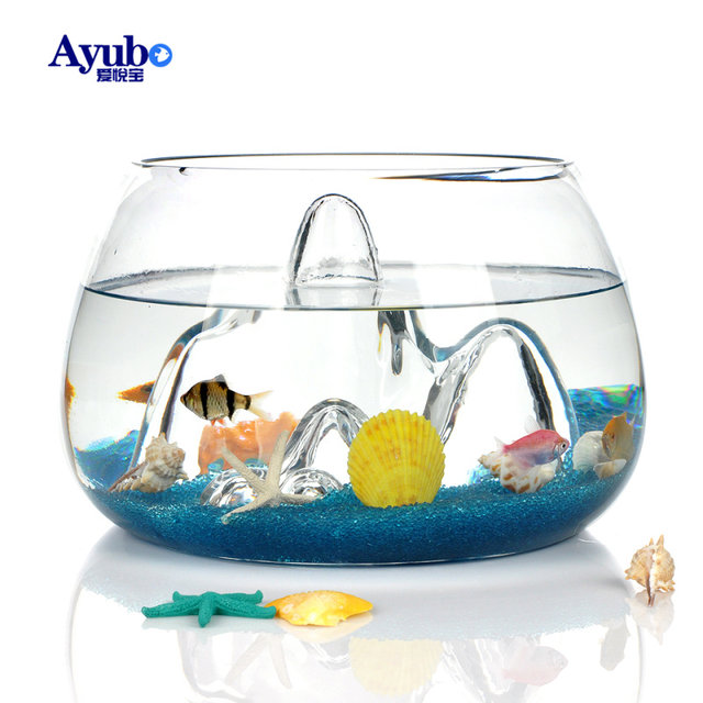 Creative Snow Mountain Fish Tank Aquarium Ecological Golden Fish Tank ...