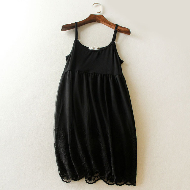 Skirt girl spring and summer dress in the long embroidery lace inner ...