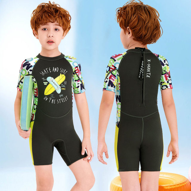 Children's warm swimsuit 2.5mm winter plus cold prevention boys ...