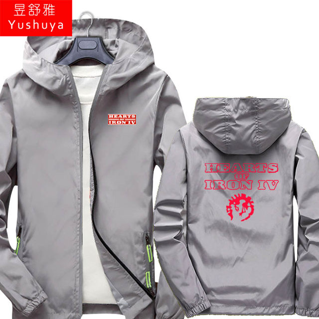 Steam game Hearts of Iron 4 jacket thin men's and women's zipper jacket hoodie top clothes ...