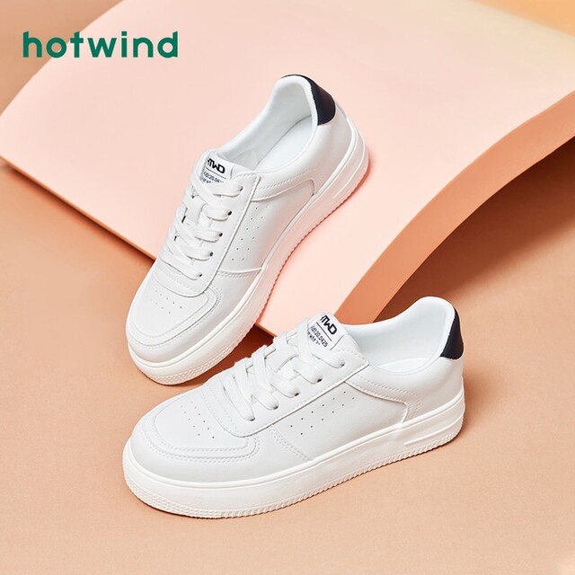Hot wind women's shoes 24 autumn new women's fashion simple flat white ...