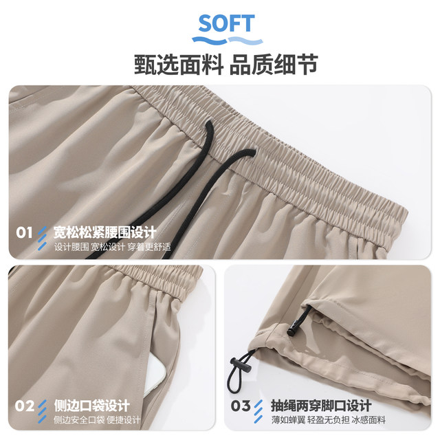 Baleno workwear functional pants summer men's simple style solid color ...