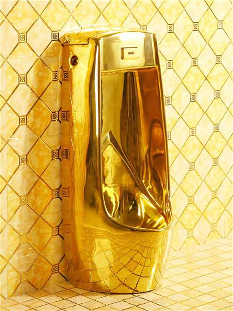European-Style Golden Urinal, Ceramic Floor-Standing Golden Urinal ...