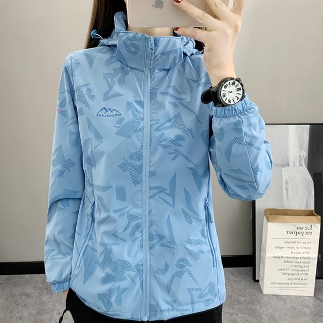 Outdoor jacket women's thin single-layer spring and autumn mesh lining ...