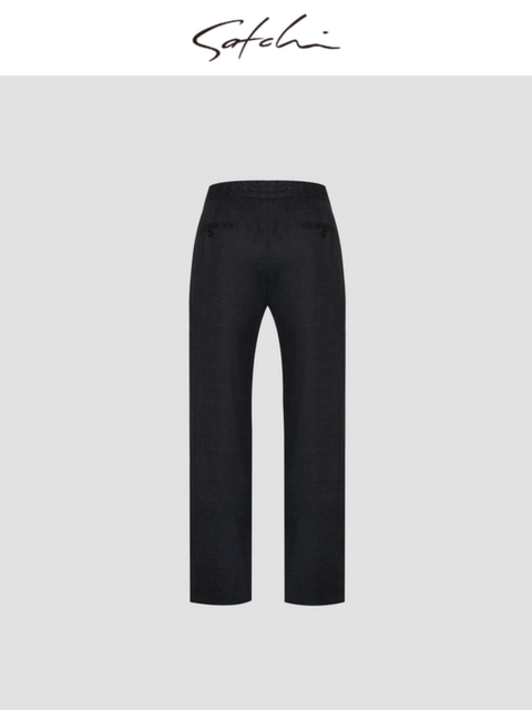 SATCHI men's casual pants for spring new linen cool straight high-end ...