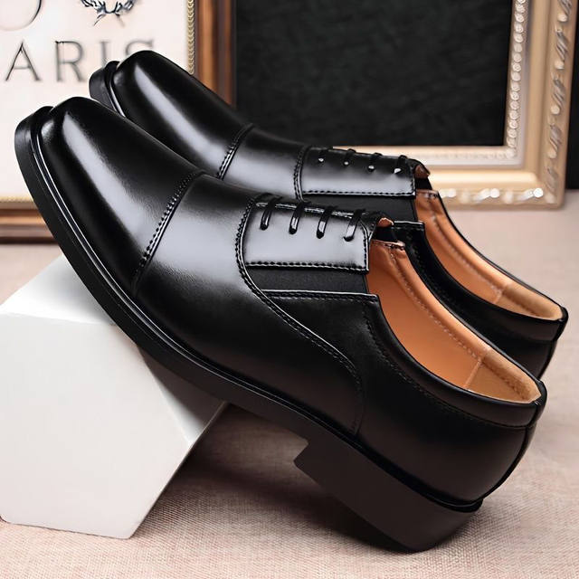 Business leather shoes men's three-joint spring and summer formal work ...