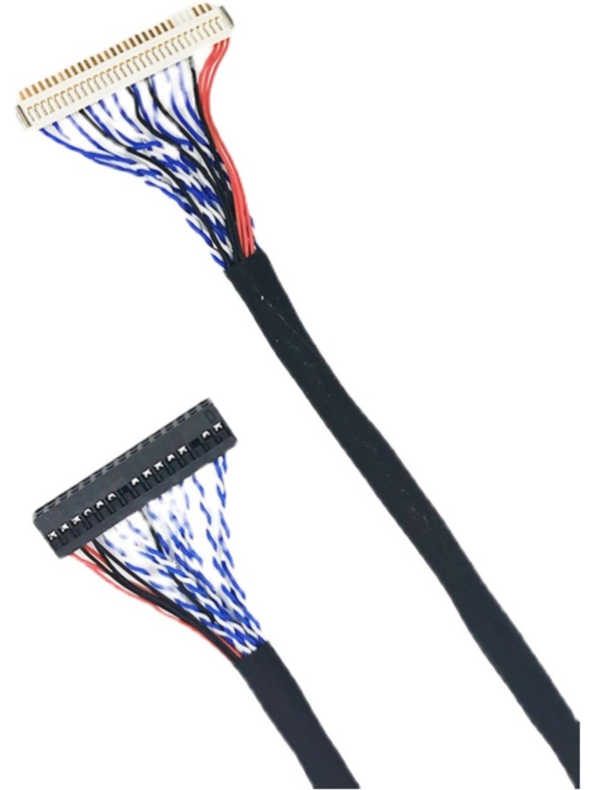 Dual 8-Pin LCD Screen Cable - 30-Pack (25cm/50cm) with Grounding
