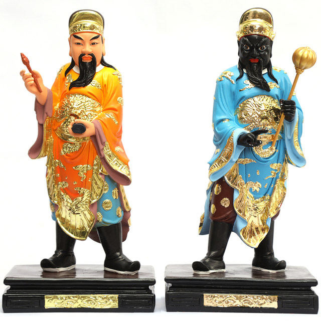 Temple civil and military judge statue Buddha statue resin painted ...