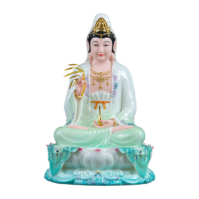 Guanyin Bodhisattva, white marble Guanyin worshiping Nanhai Cihang ...