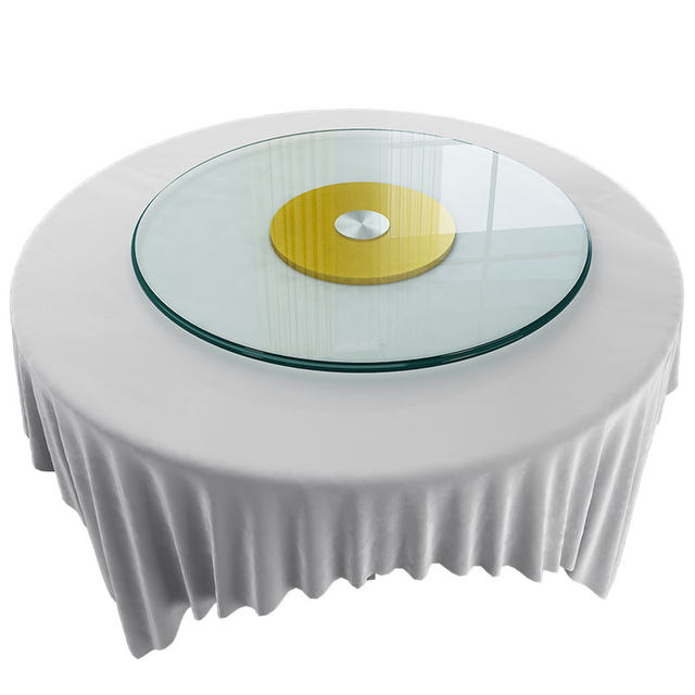 Dining table turntable tempered glass hotel large round table glass ...