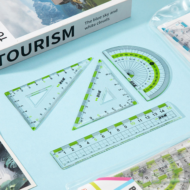 Anti-myopia large digital ruler set ruler triangle protractor multi ...