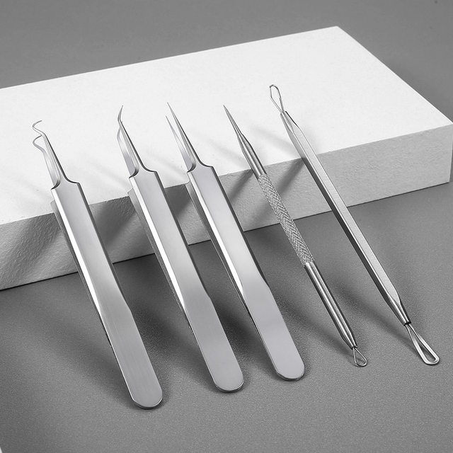 Stainless steel acne needle set acne clip cell clip pick acne squeeze ...