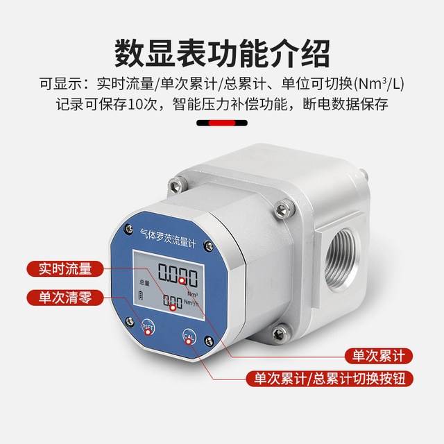 Gas flow counter display natural gas liquefied gas nitrogen argon ...