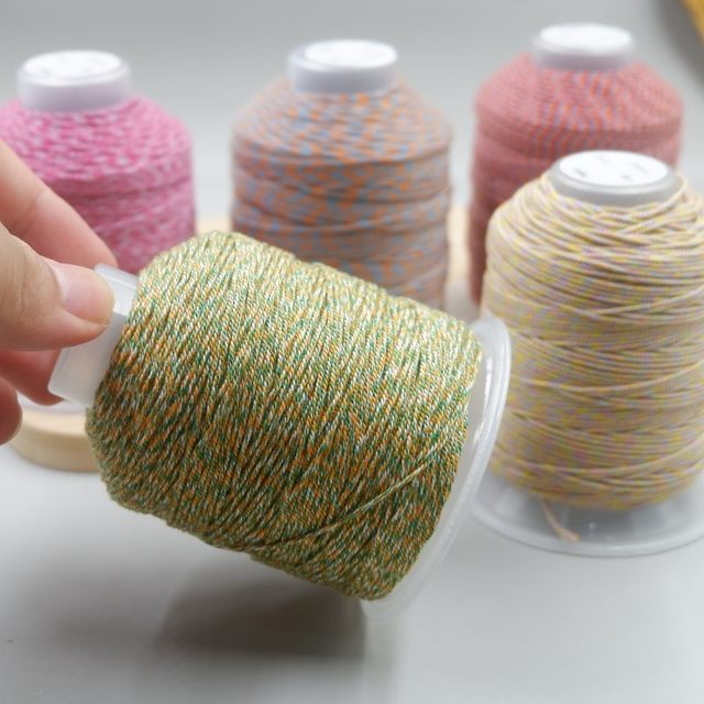 Hand-rolled cotton thread 18 strands multi-color segment dyeing ...
