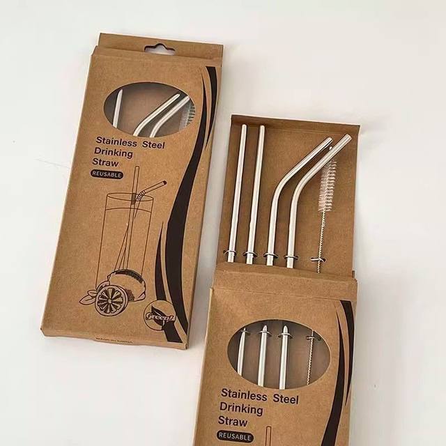 Stainless steel straws Food -grade non -disposable portable metal iron ...