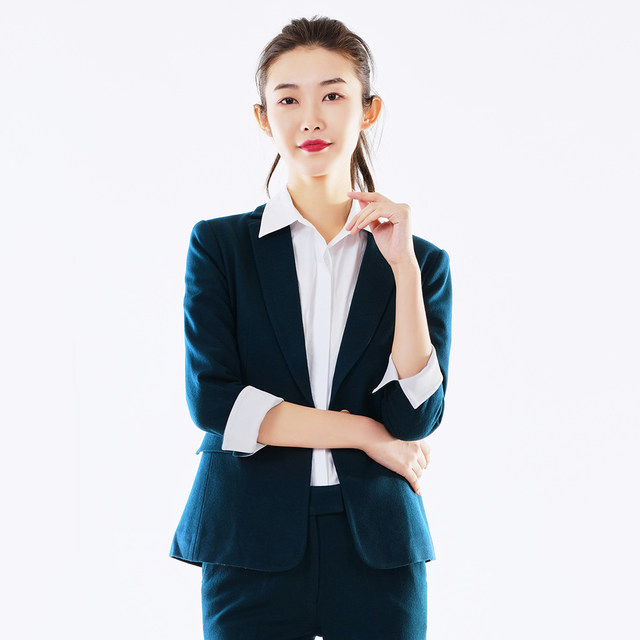 White-collar ladies ink green wool can cut the Western clothing to ...