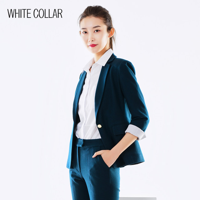 White-collar ladies ink green wool can cut the Western clothing to ...