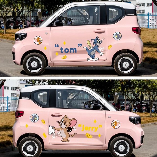 Wuling Hongguang miniev macaron car sticker cat and mouse cute cartoon ...