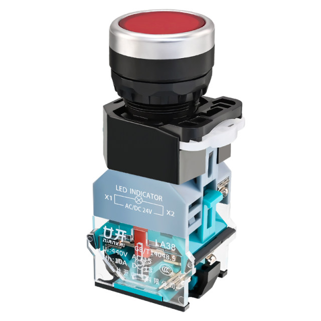 Illuminated reset button switch LA38-11D flat button start button 22mm ...