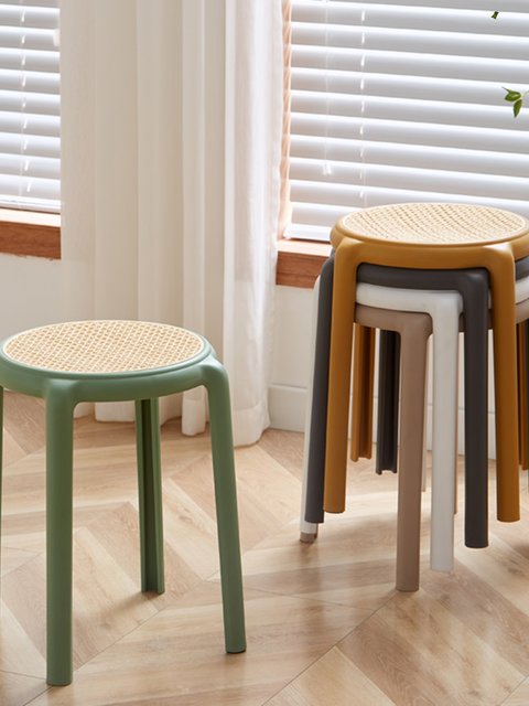 Plastic can stack stools imitating vines, thick adult small stools ...