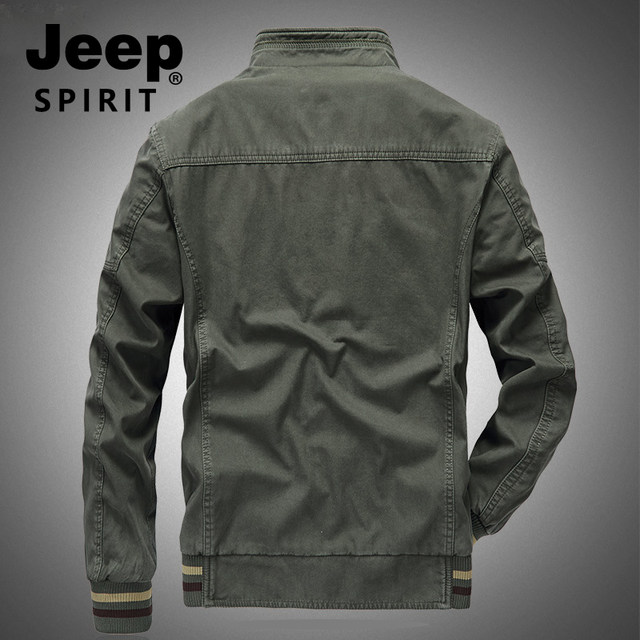 Jeep jacket men's pure cotton stand collar loose workwear casual wear ...