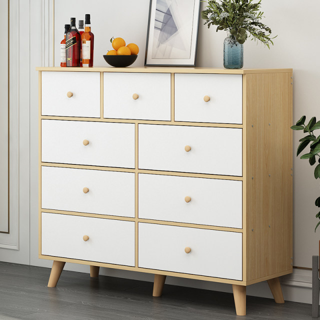 Nordic chest of drawers storage cabinet solid wood leg cabinet storage ...