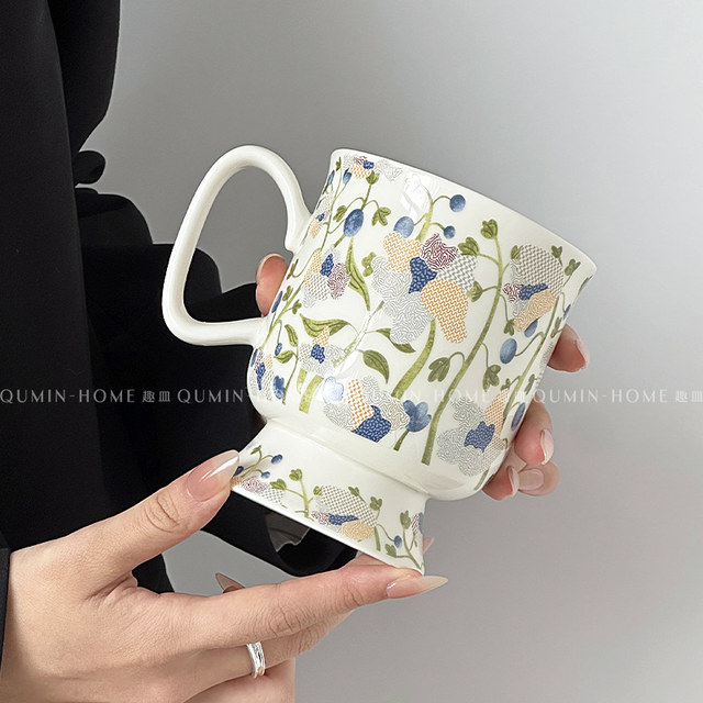 Niche ceramic cup, large-capacity coffee cup, latte cup, exquisite and ...