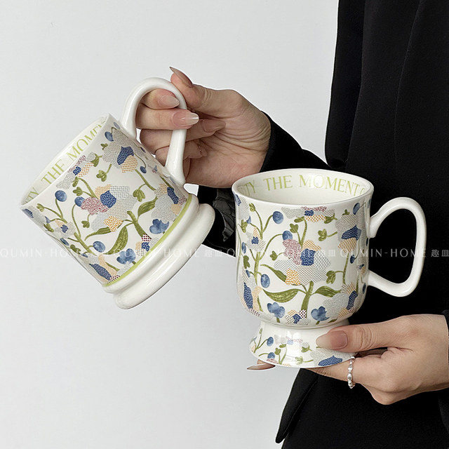 Niche ceramic cup, large-capacity coffee cup, latte cup, exquisite and ...