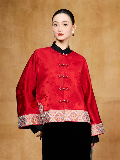 JINYU Jinyu New Year's outfit new Chinese style jacquard splicing ...
