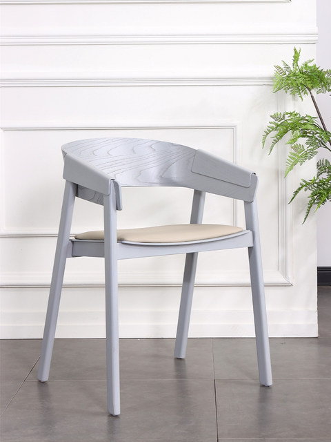 Nordic creative solid wood designer backrest armchair light luxury ...