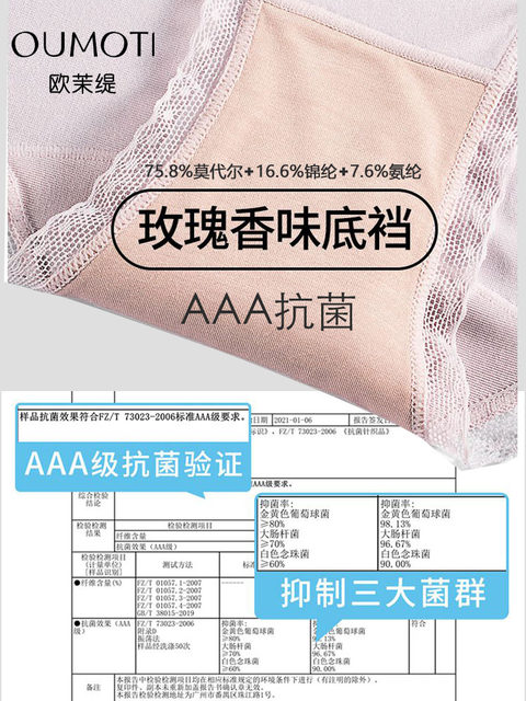 80 ice-cold yarn modal cotton underwear for women's summer thin lace ...