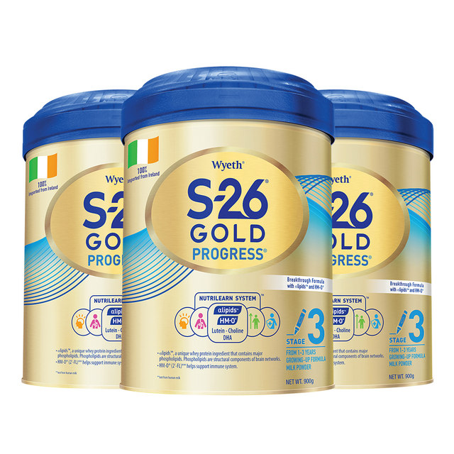 Wyeth Wyeth S-26 Gold Milk Powder Toddler Hong Kong Version 900g*3 Cans 3 Sections Ireland