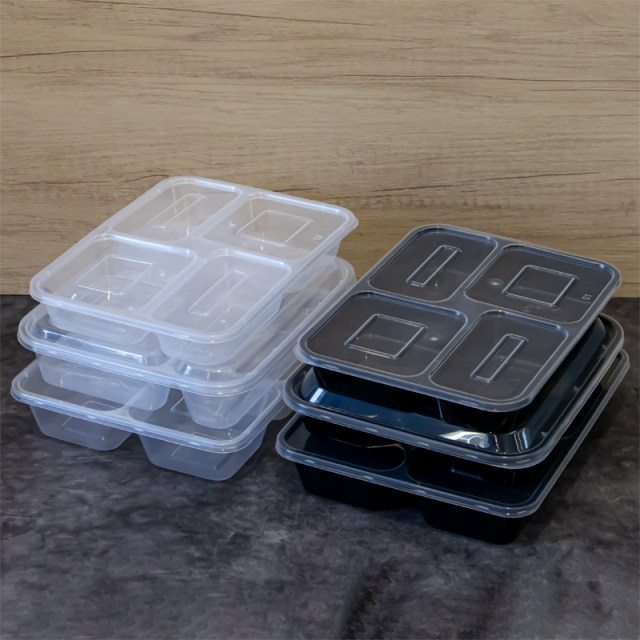Four-compartment disposable lunch box snack box rectangular four ...