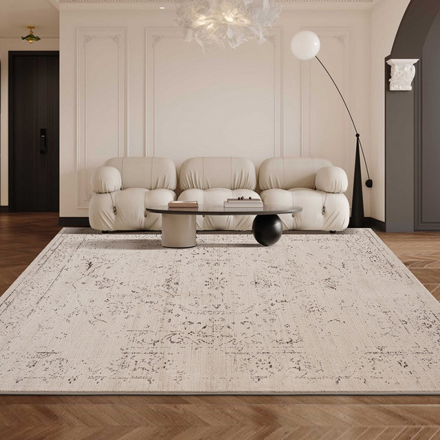 Light French living room carpet, log style coffee table carpet, mid ...