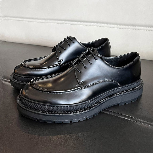 4.5 cm comfortable thick sole formal casual business leather shoes open ...