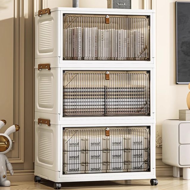 Storage cabinet without installation children's wardrobe plastic baby ...