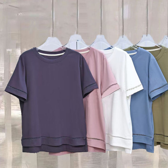 New summer mesh lace splicing front and rear long-sleeved short-sleeved ...