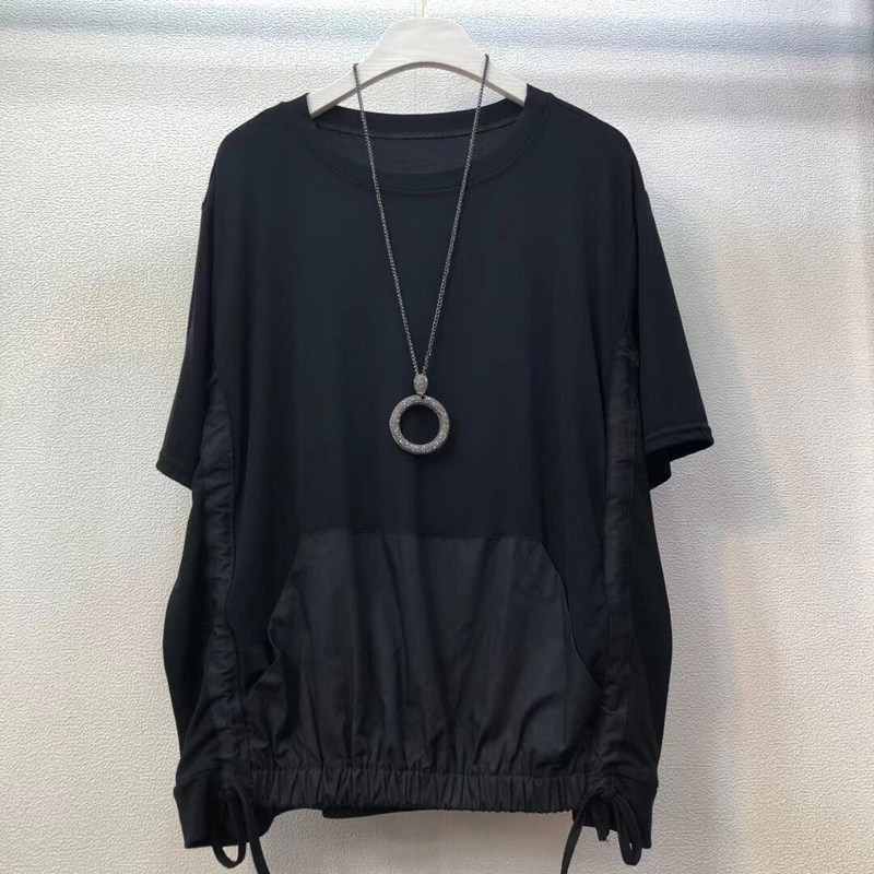 Summer Korean style large pocket drawstring pleated slimming loose ...