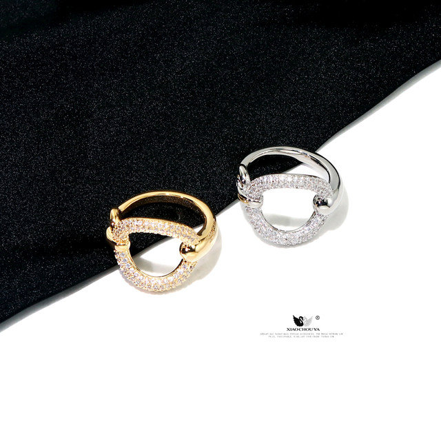 O-shaped high-end micro-inlaid zircon silk scarf buckle, elegant small ...