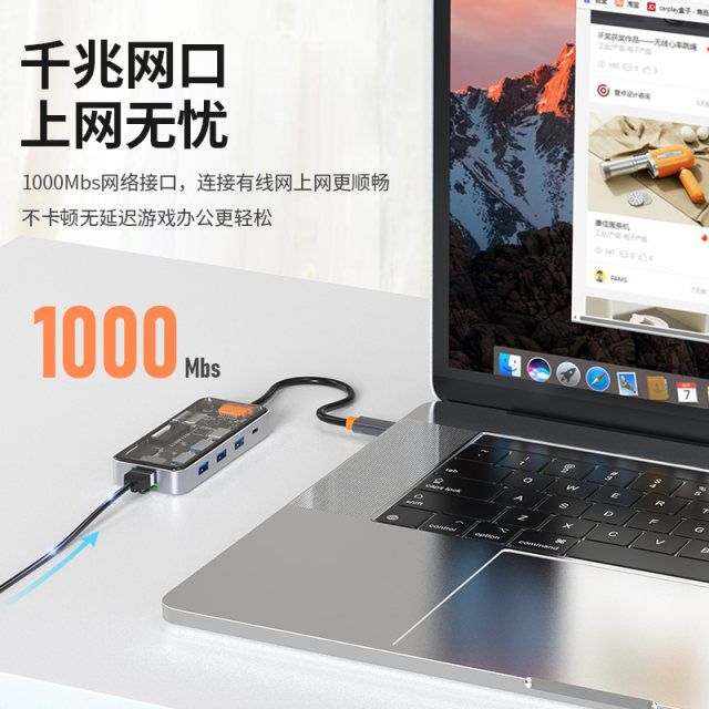 TypeC transparent docking station to HDMI adapter 4K@60HZ projection ...