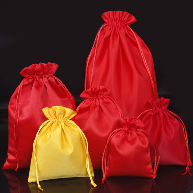 Snake Year New Year's blessing bag pure red cloth bag wedding packaging ...