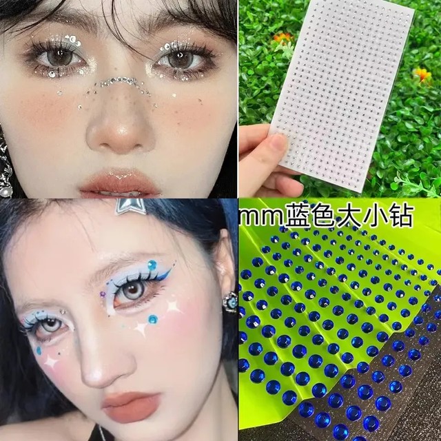 Face stickers with diamonds, red diamonds with face stickers, Shangen ...