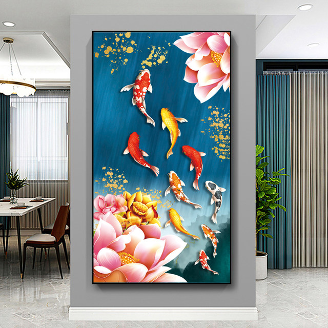 Mona Lisa Cross Stitch Lotus Nine Fish Picture 2025 New Line Embroidery ...