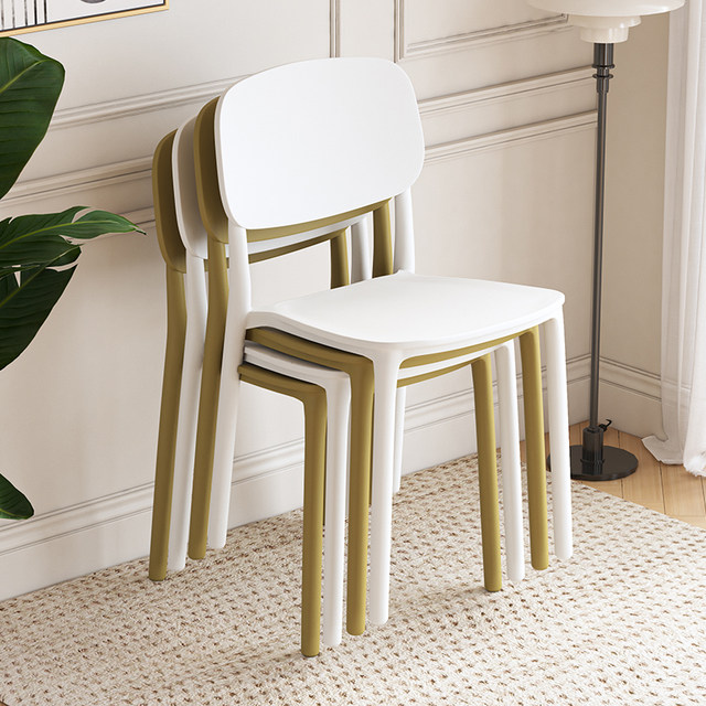Plastic dining chair thickened Nordic household simple dining stool ...