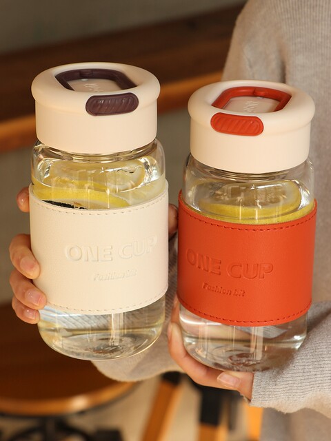 High-value glass cup portable heat-resistant tea cup for women's new ...